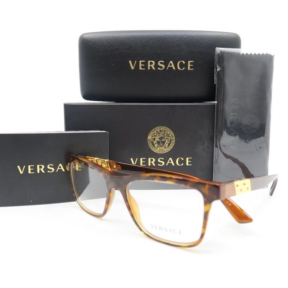 Versace | Accessories | Versace Mod 339 5354 53mm Havana Monogram Print ...